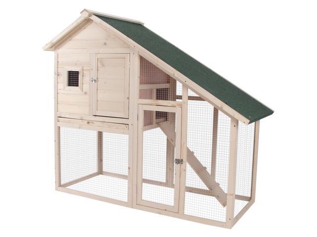 Click here for Aosom 55 L 2-Tier Wooden Rabbit Hutch Bunny Cage prices