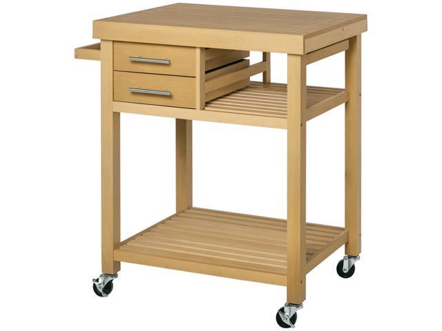 Click here for Aosom Bamboo Kitchen Island Cart on Wheels  Utilit... prices