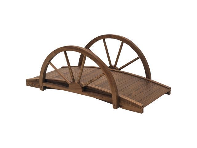 Click here for Aosom 3.3ft Wooden Garden Bridge Arc Footbridge wi... prices