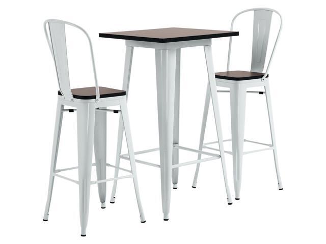 Click here for Aosom 3 Piece Industrial Dining Table Set  Bar Hei... prices