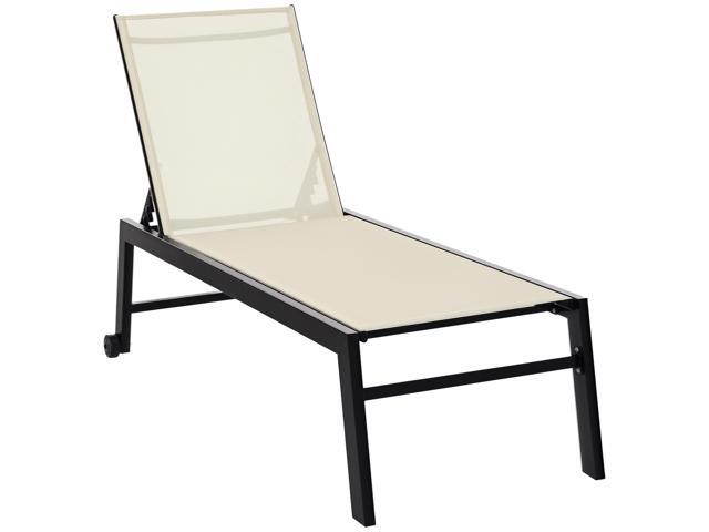 Click here for Aosom Outdoor Chaise Lounge with Wheels  Five Posi... prices