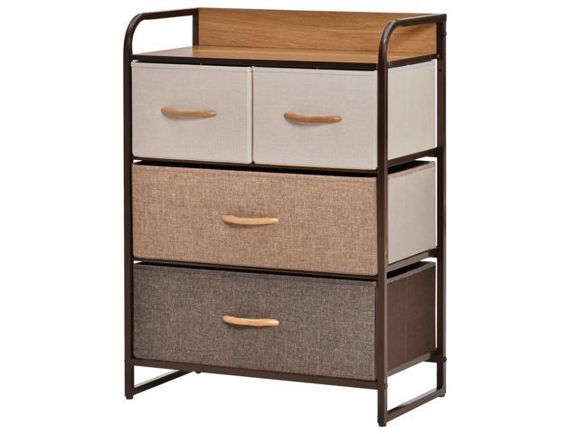 Click here for Homcom 4-Bin Dresser  3-Tier Fabric Bins with Stee... prices