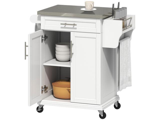 Click here for Aosom Kitchen Island on Wheels  Rolling Kitchen Ca... prices