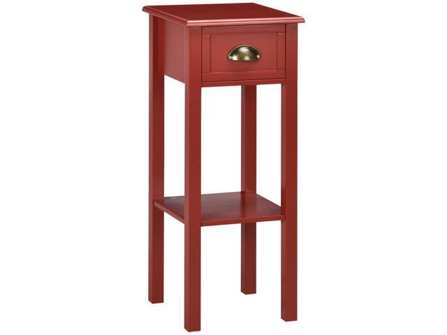 Click here for Aosom 2-Tier Side Table with Drawer and Shelf  End... prices