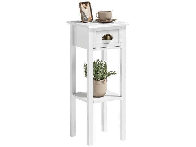 Click here for Aosom 2-Tier Side Table with Drawer and Shelf  End... prices