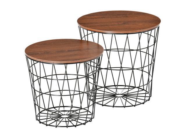 Click here for Aosom End Tables Set of 2  Nesting Tables with Sto... prices