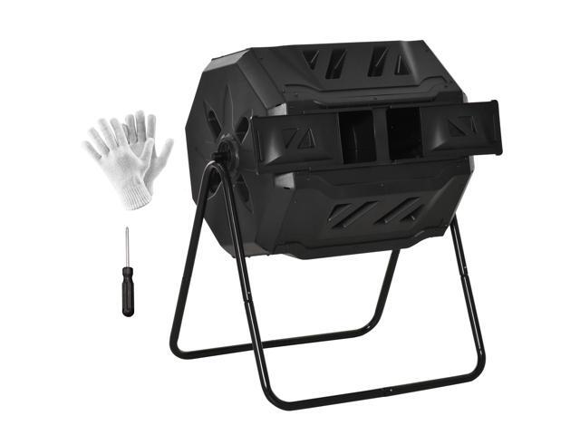 Click here for Aosom Tumbling Compost Bin Outdoor 360Â° Dual Cham... prices