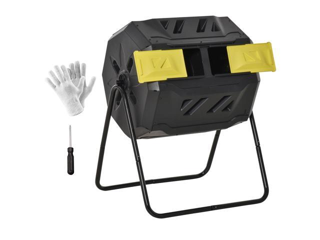 Click here for Aosom Tumbling Compost Bin Outdoor 360Â° Dual Cham... prices