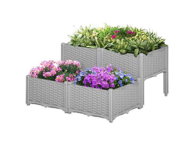 Click here for Aosom 4-Piece Raised Garden Bed with Legs  Self-Wa... prices