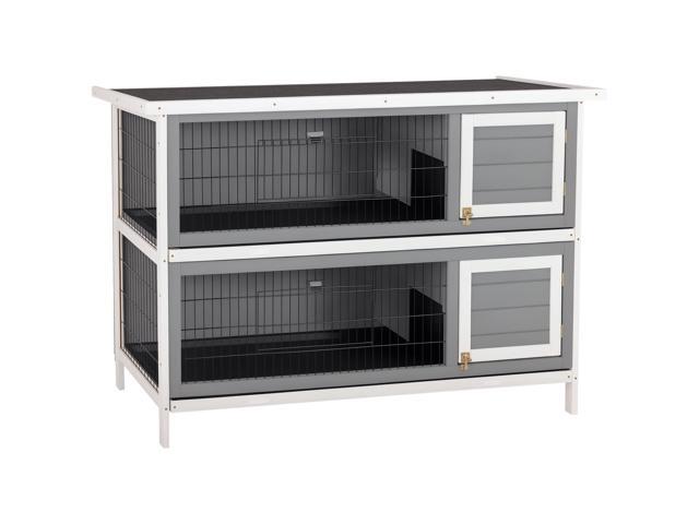 Click here for Aosom 54 2-Story Large Rabbit Hutch Bunny Cage Woo... prices