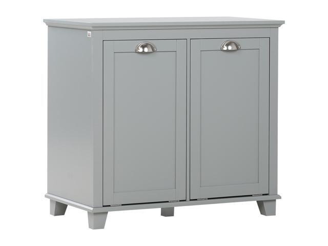 Homcom Tilt-Out Laundry Sorter Bathroom Cabinet  - Gray