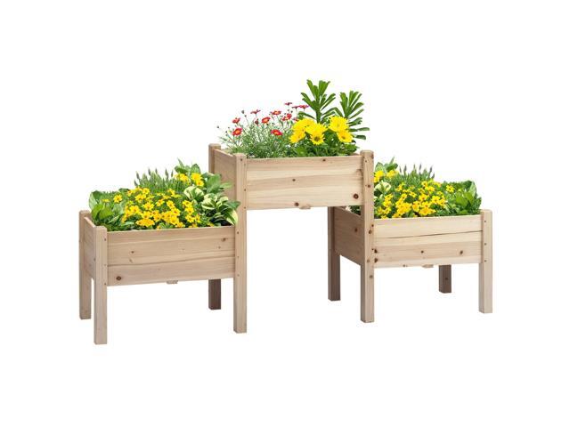 Click here for Aosom Raised Garden Bed with 3 Planter Box  Elevat... prices