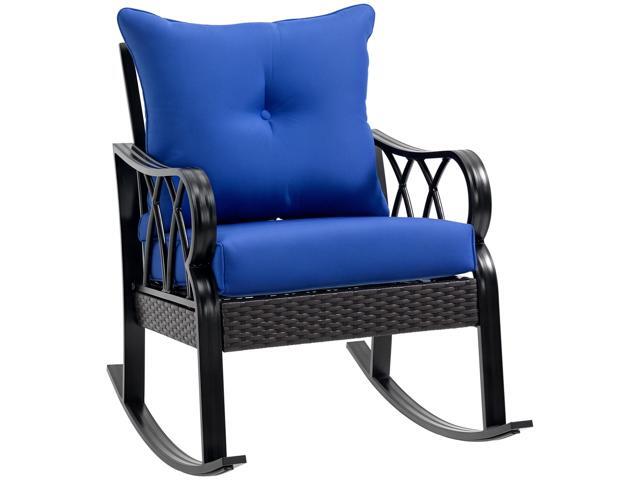 Click here for Aosom Outdoor Wicker Rocking Chair with Padded Cus... prices