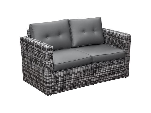 Click here for Aosom 2 Piece Patio Wicker Corner Sofa Set  Outdoo... prices