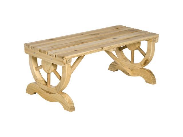 Click here for Aosom 2-Person Garden Bench Outdoor Wagon Wheel Po... prices