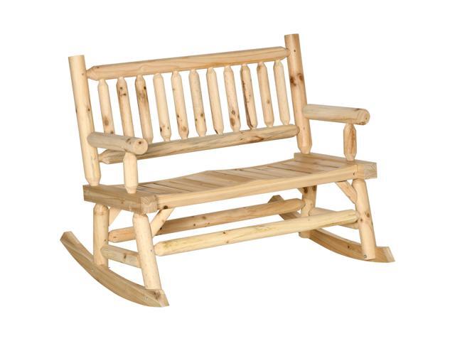 Click here for Aosom 2-Person Wood Rocking Chair with Log Design... prices