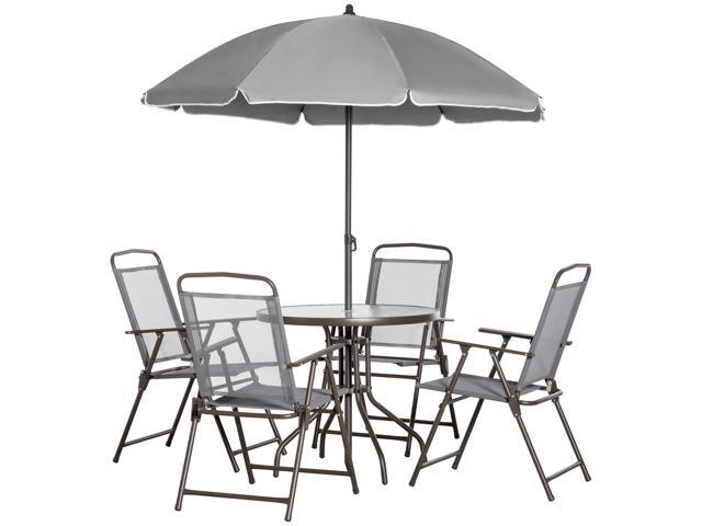 Click here for Aosom 6 Piece Patio Dining Set for 4 with Umbrella... prices