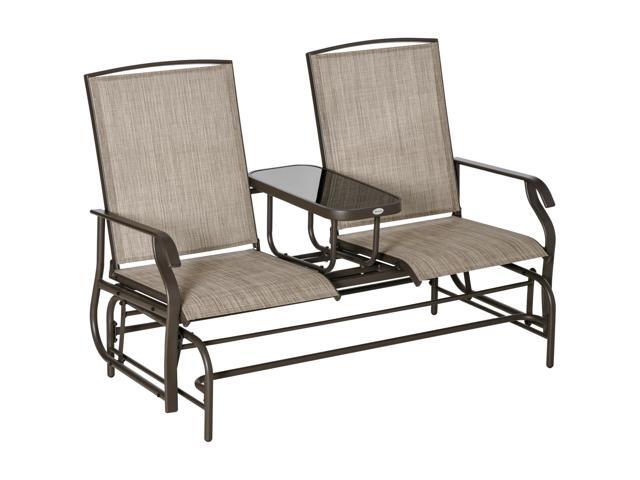 Click here for Aosom Outdoor Glider Bench with Center Table  Meta... prices