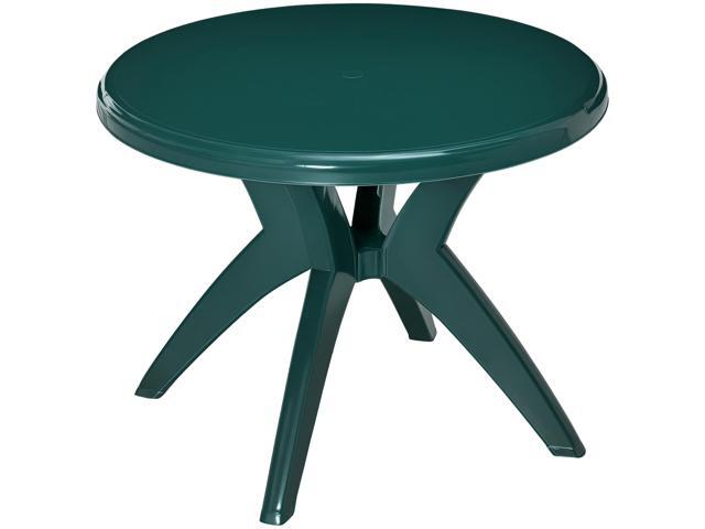 Click here for Aosom 36.25 Dia Round Plastic Patio Table with Umb... prices