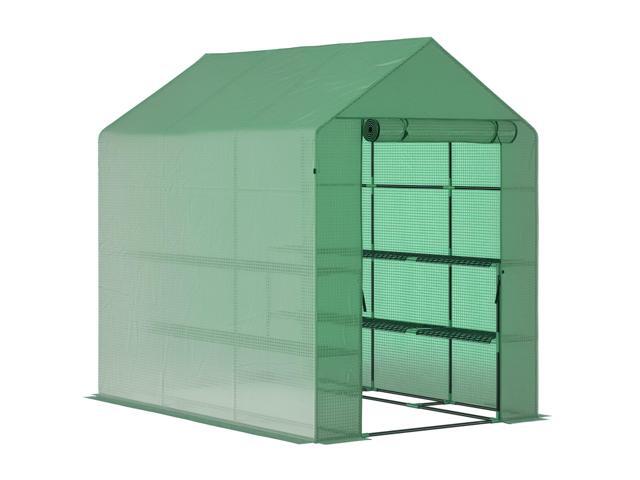 Click here for Aosom 7 x 5 x 6 Walk-in Greenhouse for Outdoors wi... prices