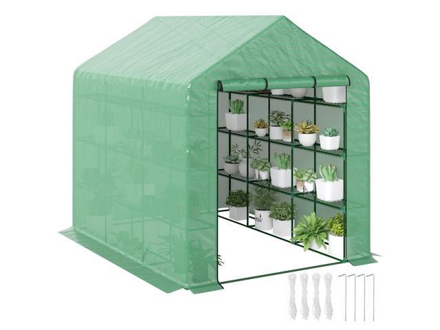 Click here for Outsunny Walk-in house  18 Shelves  95.25 x 70.75... prices