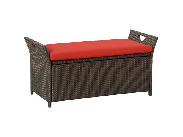 Click here for Aosom 29 Gallon Patio Wicker Storage Bench  Outdoo... prices