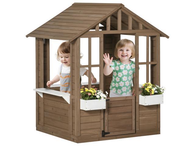 Click here for Aosom Kids Wooden Playhouse  Outdoor Garden Games... prices