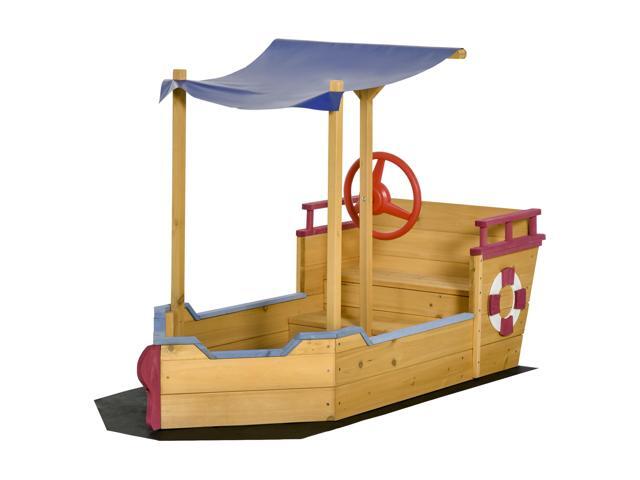 Click here for Aosom Kids Wooden Sandbox  w/ Canopy Bench Seat St... prices