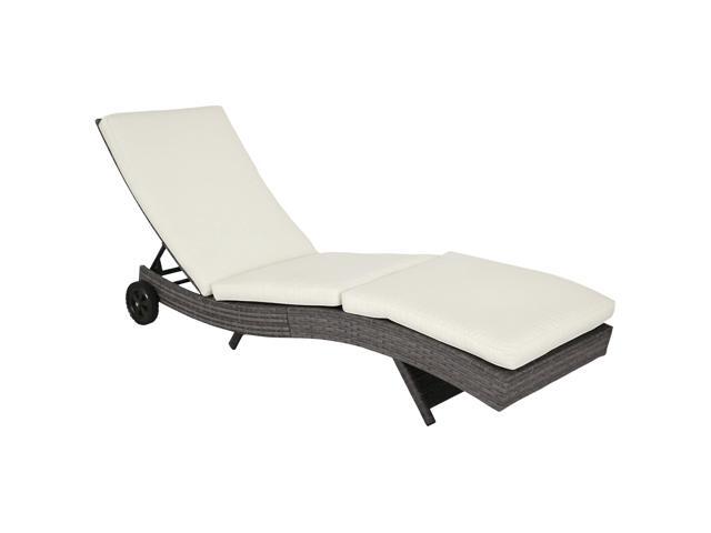 Click here for Aosom Wicker Chaise Lounge Chair Outdoor PE Rattan... prices