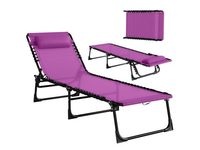 Click here for Aosom Folding Chaise Lounge Pool Chair with 4-Posi... prices