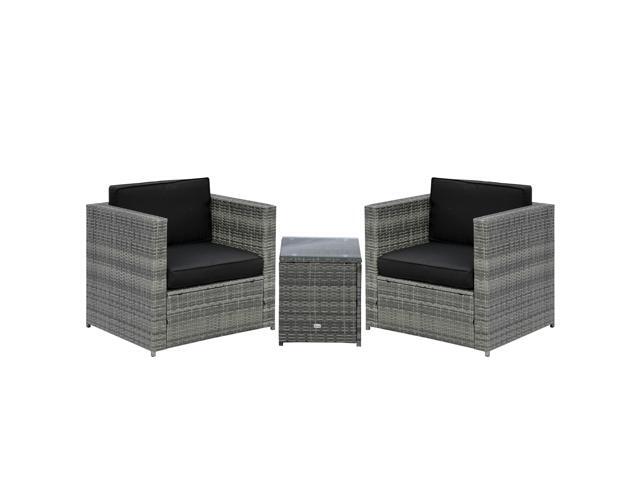 Click here for Aosom Wicker Bistro Patio Set  2 Porch Chairs & Gl... prices