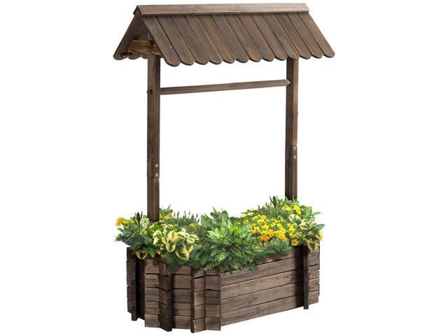 Click here for Outsunny Wooden Wishing Well Raised Garden Bed  Fl... prices