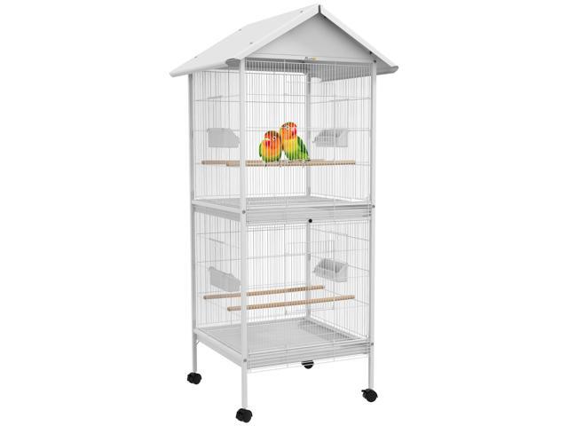 Click here for Aosom Wrought Metal Bird Cage Feeder with Rolling... prices