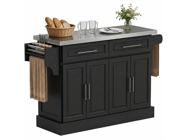 Click here for Aosom Rolling Kitchen Island Cart with 47 Stainles... prices