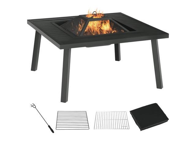Click here for Aosom 34 Fire Pit with Grill  Metal Outdoor Wood B... prices