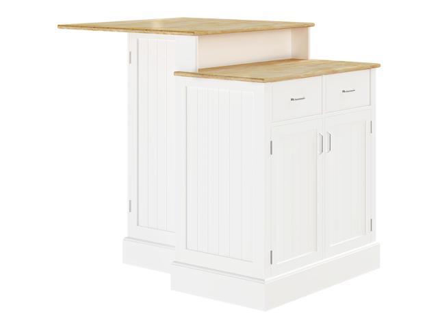 Click here for Aosom Kitchen Island with 2-Level Rubber Wood Tabl... prices