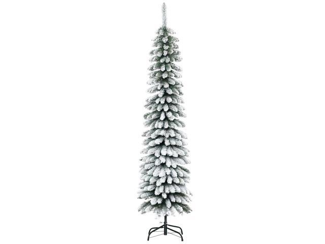 Click here for Aosom 6 Tall Unlit Slim Pencil Xmas Tree  Snow Flo... prices
