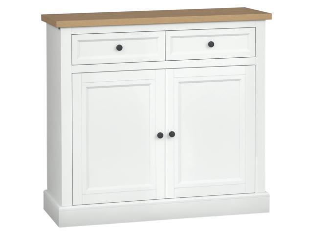 Homcom Buffet Cabinet with 2 Storage Drawers and Cabinet  - White