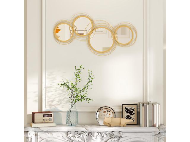 Click here for Aosom 42.25 Circle Mirror for Wall  Modern Metal W... prices