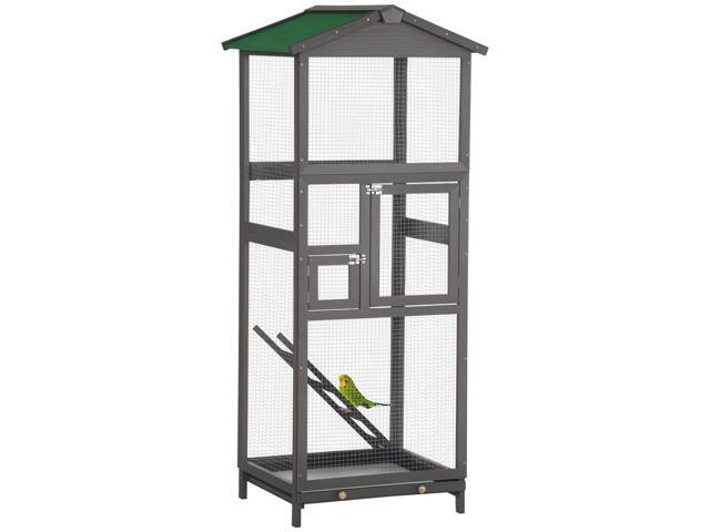 Click here for Aosom 65 Wooden Bird Cage Outdoor Aviary House for... prices
