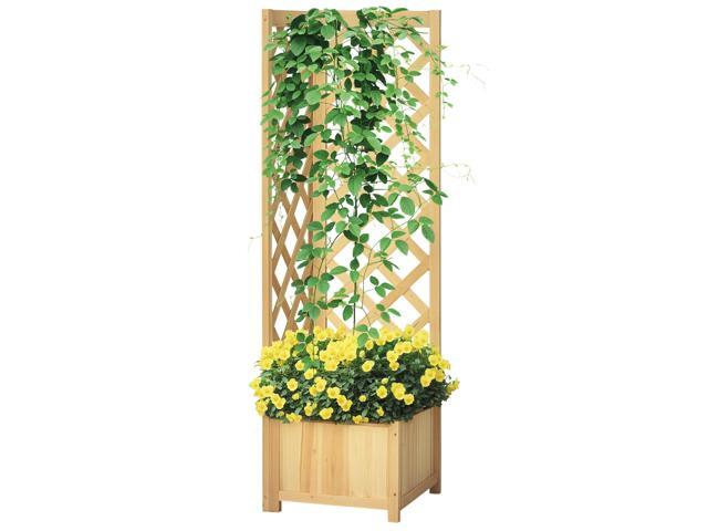 Click here for Aosom Wooden Raised Garden Bed  Planter with Trell... prices