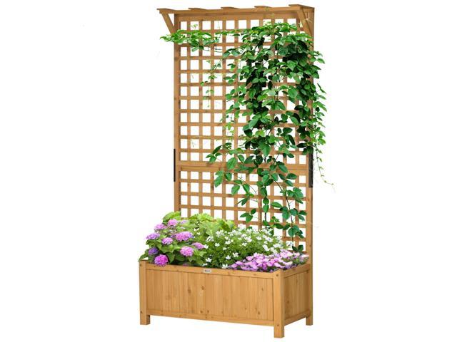 Click here for AosomWood Planter with Trellis for Vine Climbing... prices