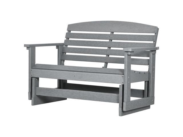 Click here for Aosom Patio Glider Bench w/ HDPE Slatted Double Ro... prices