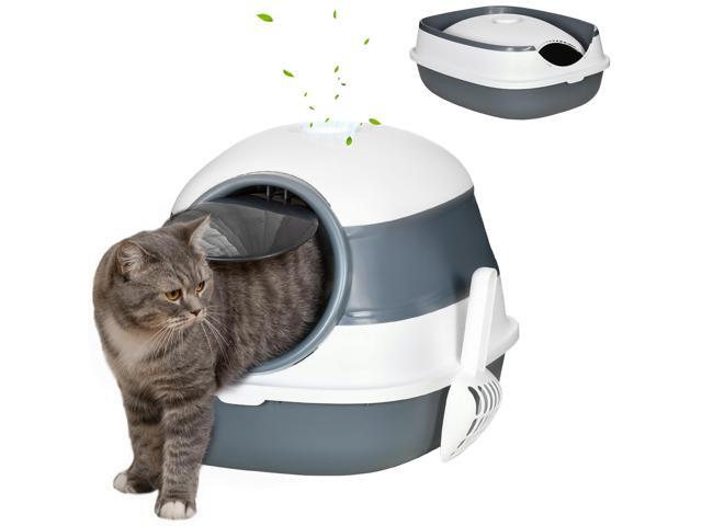 Click here for Aosom Dome Covered Cat Litter Box with Lid  White... prices
