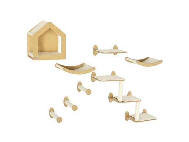 Click here for Aosom 8PCs Cat Wall Shelves Pet Wall-mounted Climb... prices