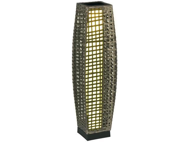 Outsunny Floor Lamp w/ Auto On/Off Solar Powe Led Garden Lantern  - Gray