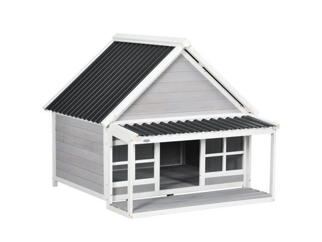 Click here for Aosom Wooden Dog House with Porch  Dog House Outdo... prices
