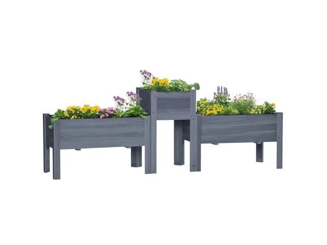 Click here for Aosom Raised Garden Bed Set of 3  Elevated Wood Pl... prices