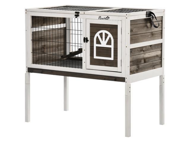Click here for Aosom Wood Rabbit Hutch  Elevated Guinea Pig Cage... prices