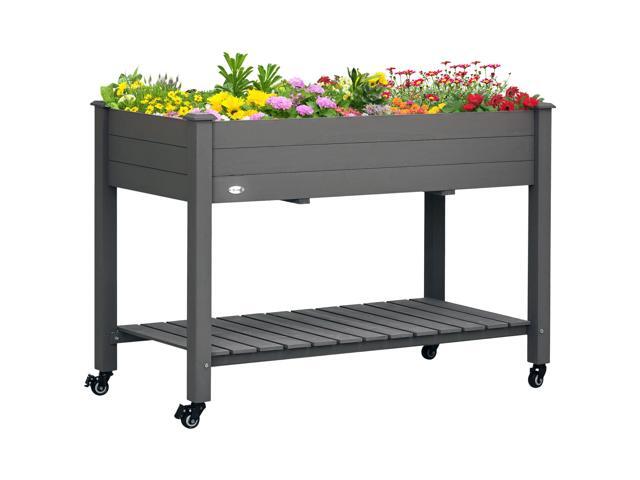 Click here for Aosom 47 x 21 Raised Garden Bed Elevated Wooden Pl... prices